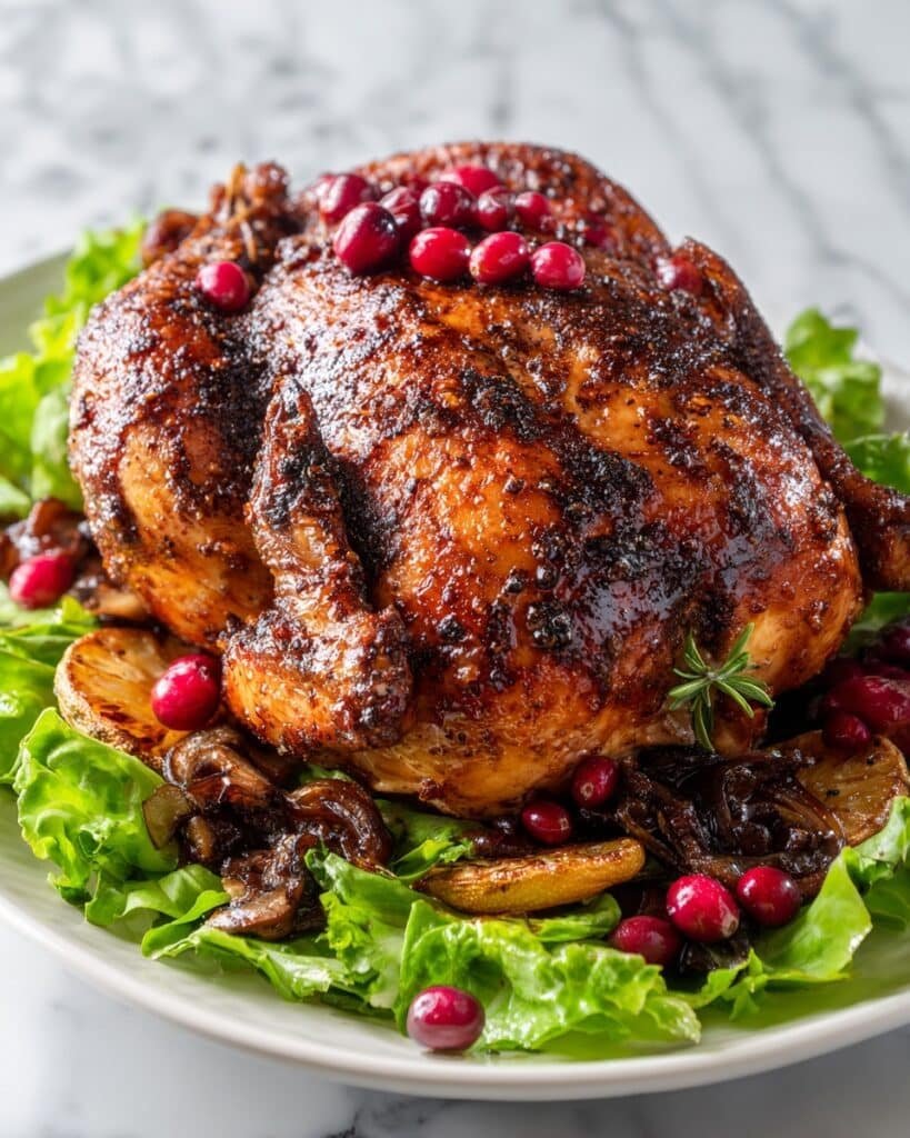 Maple Cranberry Roast Chicken Recipe - LovelyCooks